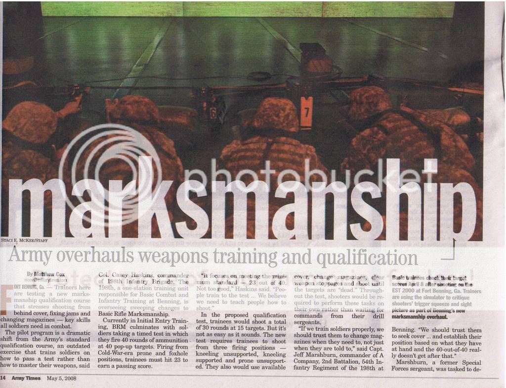 Anyone else see the proposed new Army rifle qualification test? Update ...