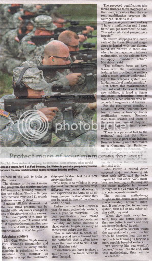 Anyone else see the proposed new Army rifle qualification test? Update ...